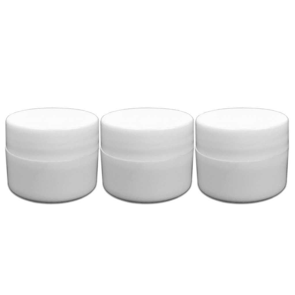 Beauticom 36 Pieces 7G/7ML (0.25oz) WHITE Sturdy Thick Double Wall Plastic Container Jar with Foam Lined Lid for Herbs, Spices, Loose Leaf Teas, Coffee and Other Foods - BPA Free