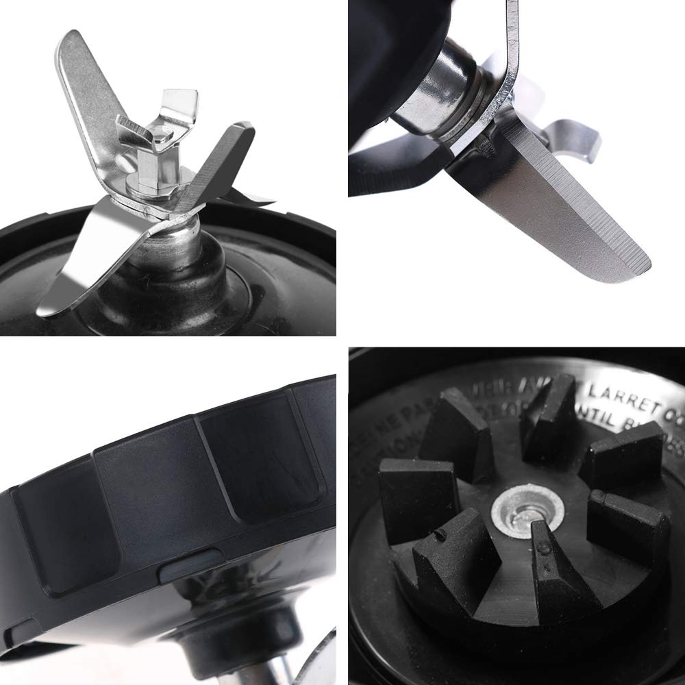 7 Fins Ninja Blender Replacement Blade for Nutri Ninja Auto iQ Ninja Parts Accessories Replacement Cups BL482 BL642 NN102 BL682 BL2013 Series Blenders with Rubber Gasket
