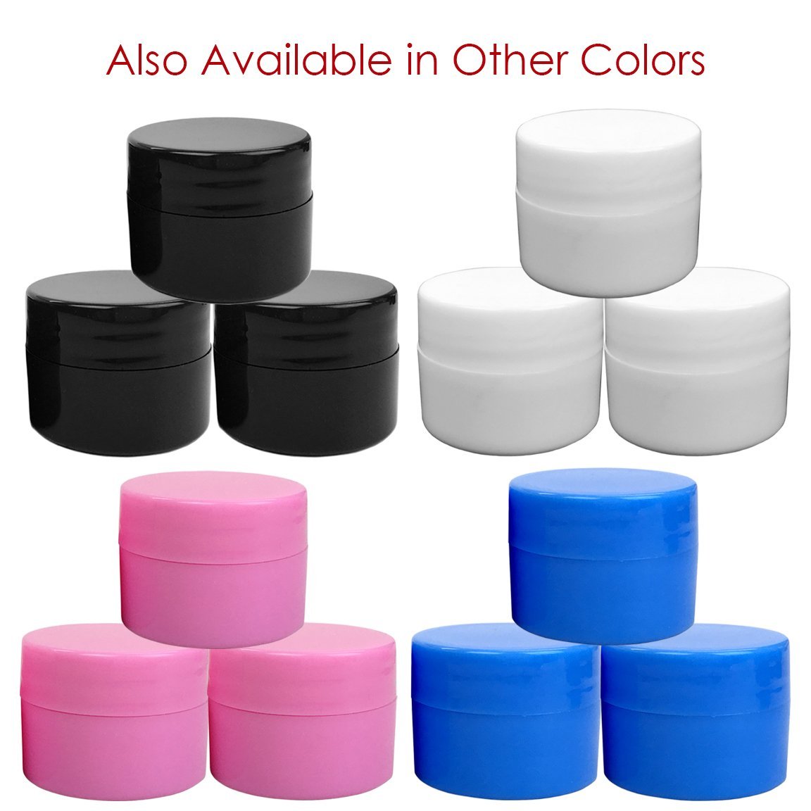Beauticom 36 Pieces 7G/7ML (0.25oz) WHITE Sturdy Thick Double Wall Plastic Container Jar with Foam Lined Lid for Herbs, Spices, Loose Leaf Teas, Coffee and Other Foods - BPA Free