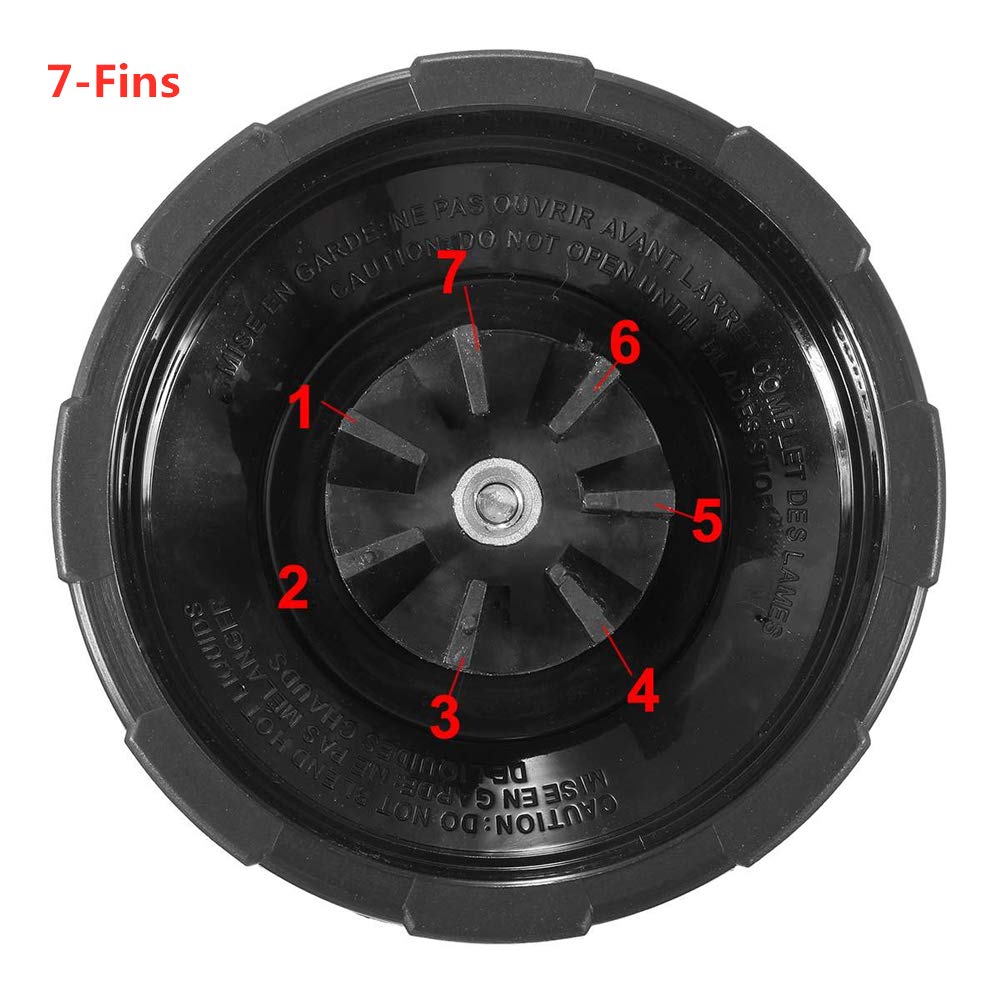7 Fins Ninja Blender Replacement Blade for Nutri Ninja Auto iQ Ninja Parts Accessories Replacement Cups BL482 BL642 NN102 BL682 BL2013 Series Blenders with Rubber Gasket