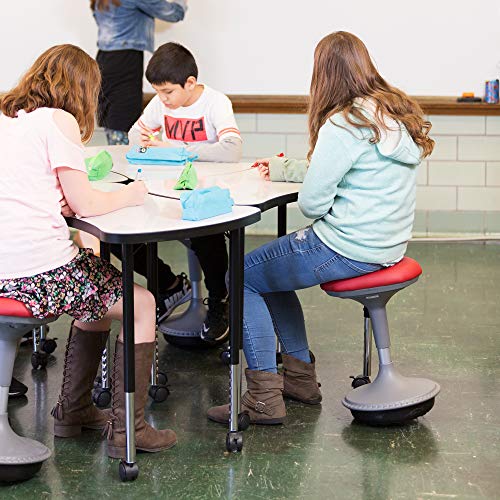 Adjustable Height Active Learning Stool - Padded Office Desk Chair with Rocking, Wobble, Tilting Motion - Black