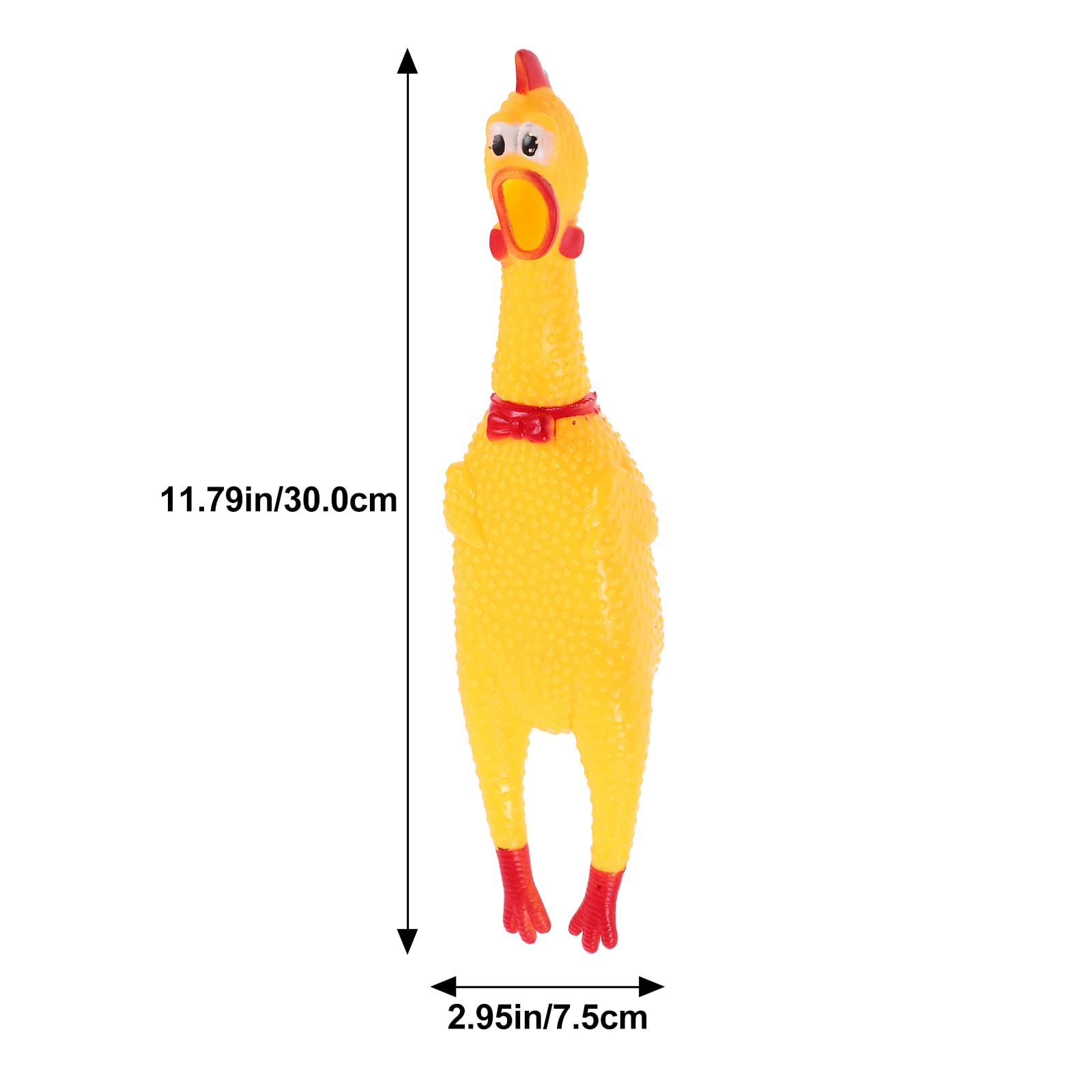 NUOBESTY Yellow Rubber Chicken Novelty Screaming Chicken Prank Yellow Rubber Squawking Chicken Noise Maker Funny Rubber Chicken Pet Toy, 6 Pack