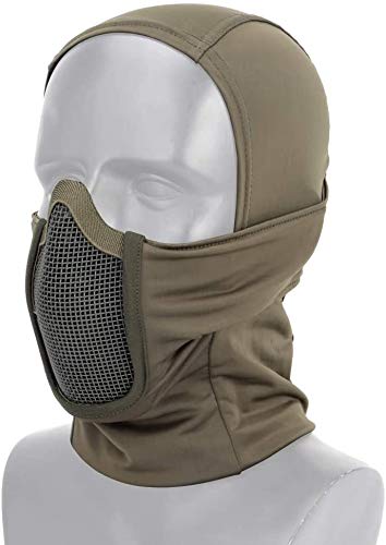 Tactical Air Gun Paintball Fast Helmet with Helmet Cover, Foldable Design Ninja Style Balaclava Mesh Mask and Tactical Goggles