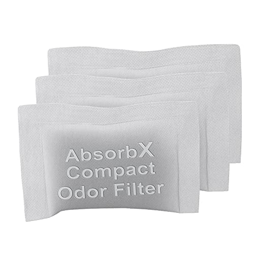 SensorCan for Bathroom, Natural Activated Carbon, Absorbs Garbage Smells, Biodegradable 3-Pack AbsorbX Odor, Trash Can Compact Filters