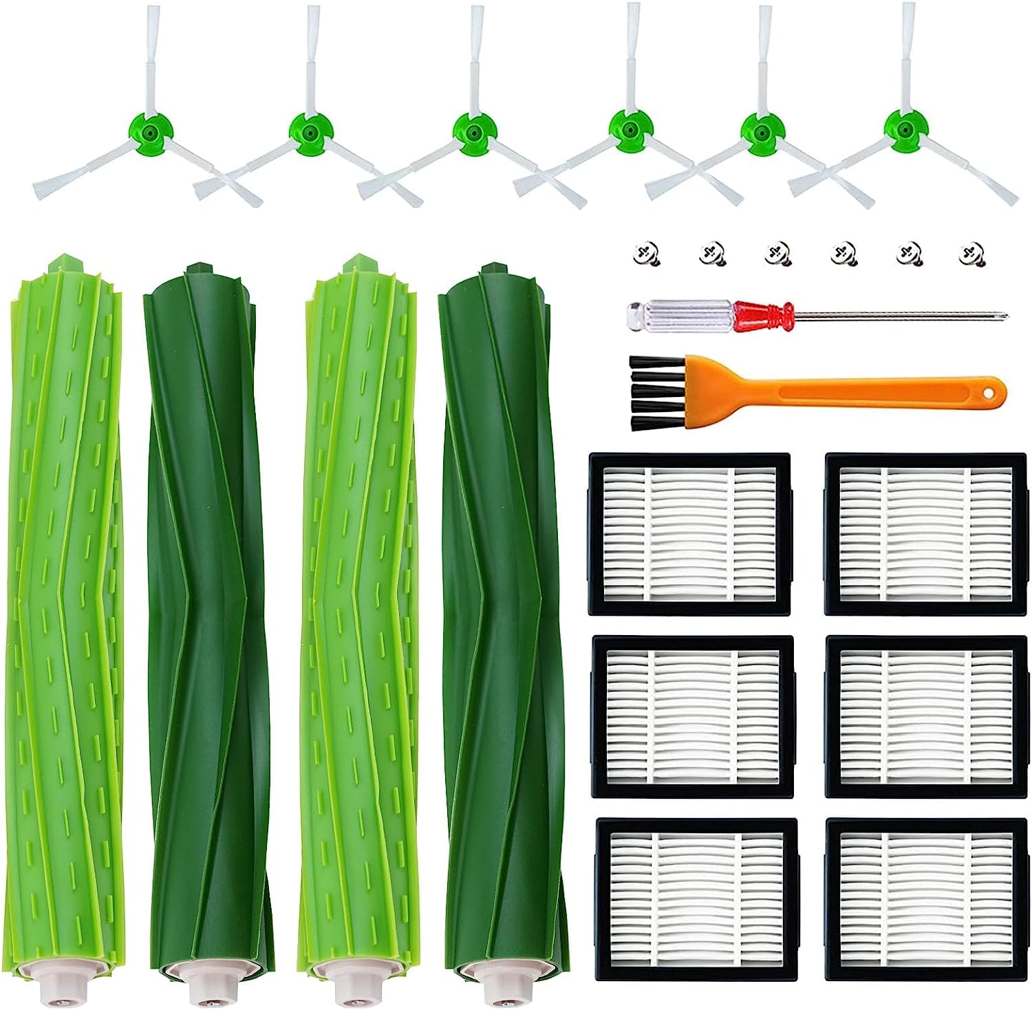 Replacement Parts Roller Brushes Set Compatible for IRobot Roomba I E J Series, i7 i7+ i3 i3+ i4 i6 i6+ i8 i8+Plus E5 E6 E7 j7 j7Plus Vacuum Cleaner Replacement Accessory