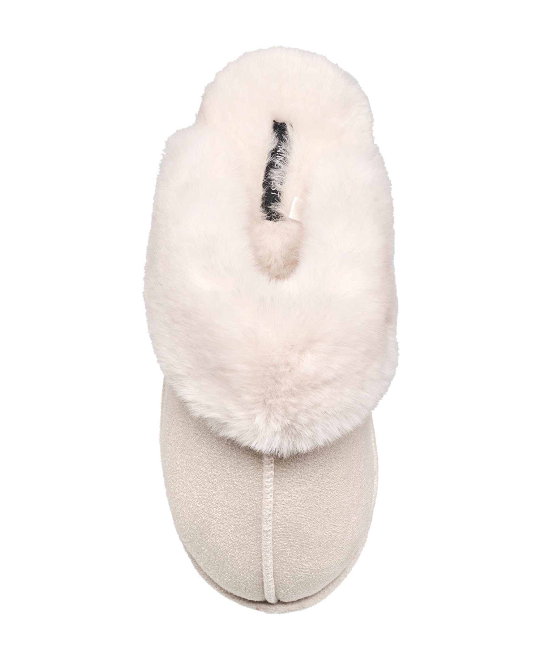Nine West Scuff Slippers For Women, Extra Soft & Comfortable Winter House Shoes, Ivory, Small 5-6
