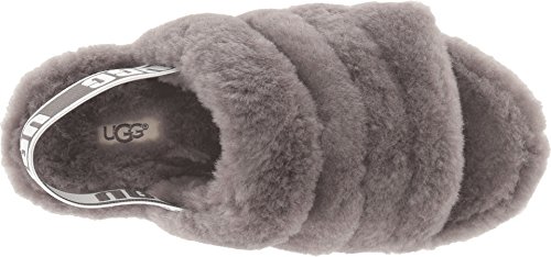 UGG Women's Fluff Yeah Slide Slipper, Charcoal, 9