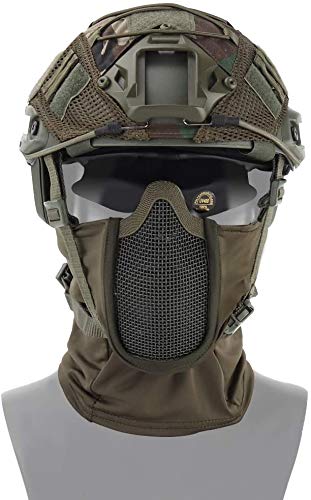 Tactical Air Gun Paintball Fast Helmet with Helmet Cover, Foldable Design Ninja Style Balaclava Mesh Mask and Tactical Goggles