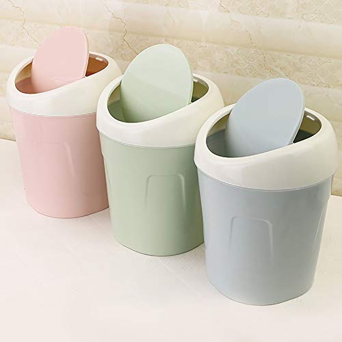 Brave669 Trash Can Other Household AccessoriesHome Desktop Mini Covered Trash Garbage Can Storage Box Organizer Waste Bin