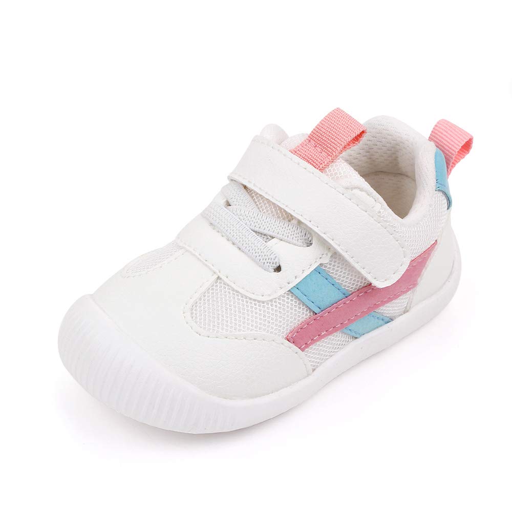 MK MATT KEELY Baby Boys Girls Walking Infant Shoes Cute Cartoon Sneakers Non-Slip First Walkers Sneakers Toddler Shoes,Blue Pink 2-2.5 Years