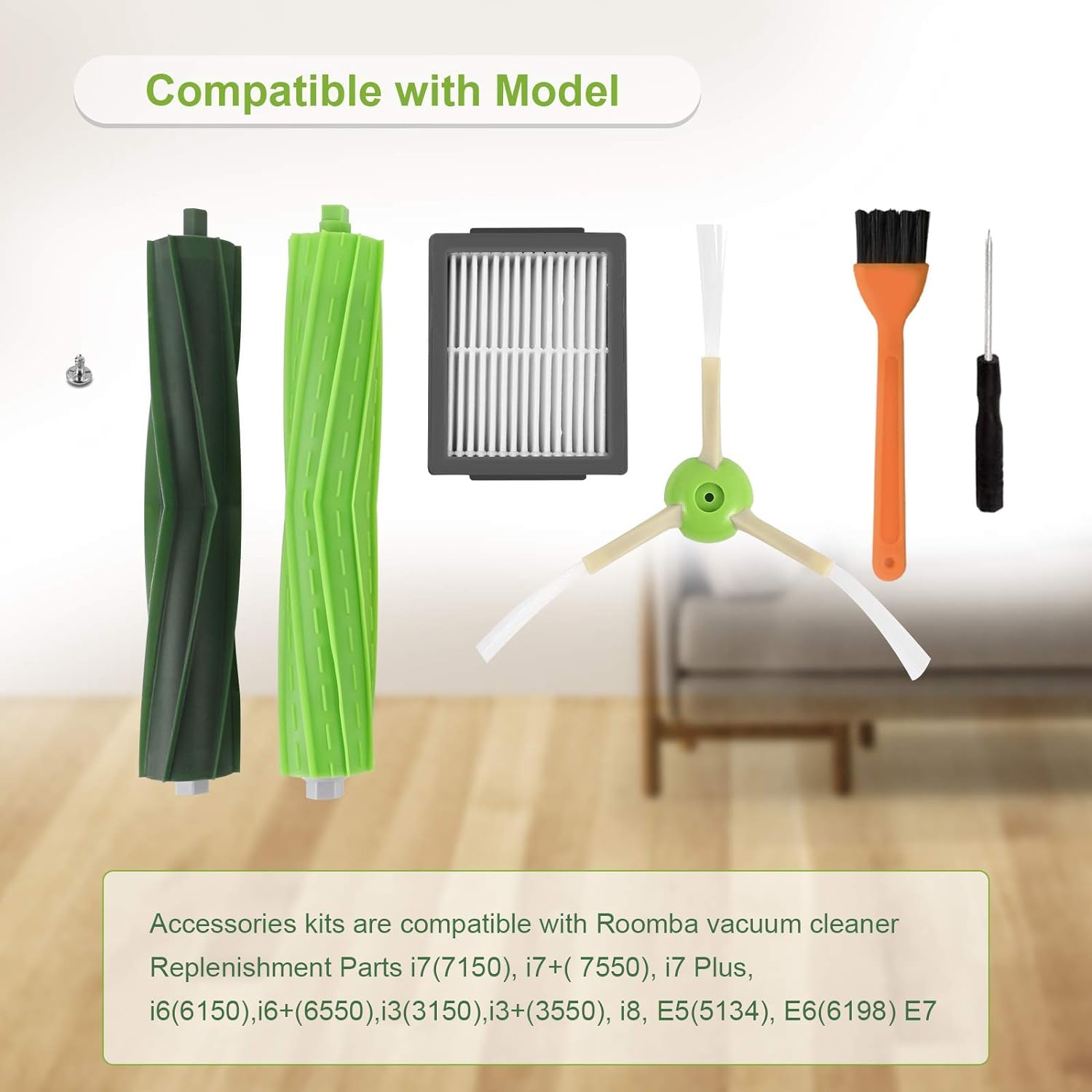 Replacement Parts for iRobot Roomba j7 j7+/Plus i7 i7+ i3 i3+ i4 i4+ i6 i6+ i8 i8+ E5 E6 E7 Vacuum Cleaner (27 Pack)