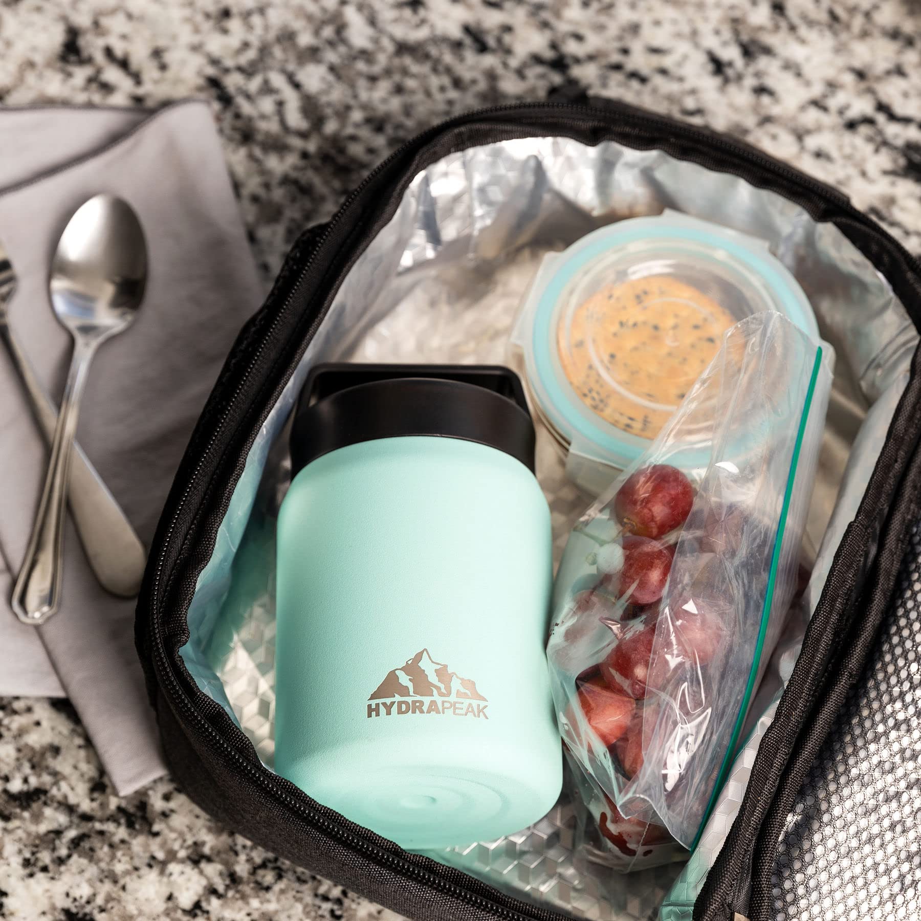 Hydrapeak 18 oz Insulated Food Thermos Hot and Cold, Soup, Vacuum Insulated Jar, Stainless Steel, for Office, Outdoor (Lavender)