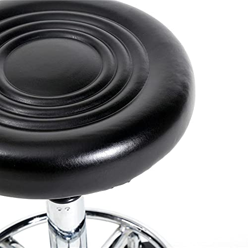 ancdww Swivel Barstools Saddle Stool Rolling Chair, Heavy-Duty Hydraulic Adjustable Saddle Chair with Wheels for Patio Office Home Salon Spa Studio Farmhouse, Black