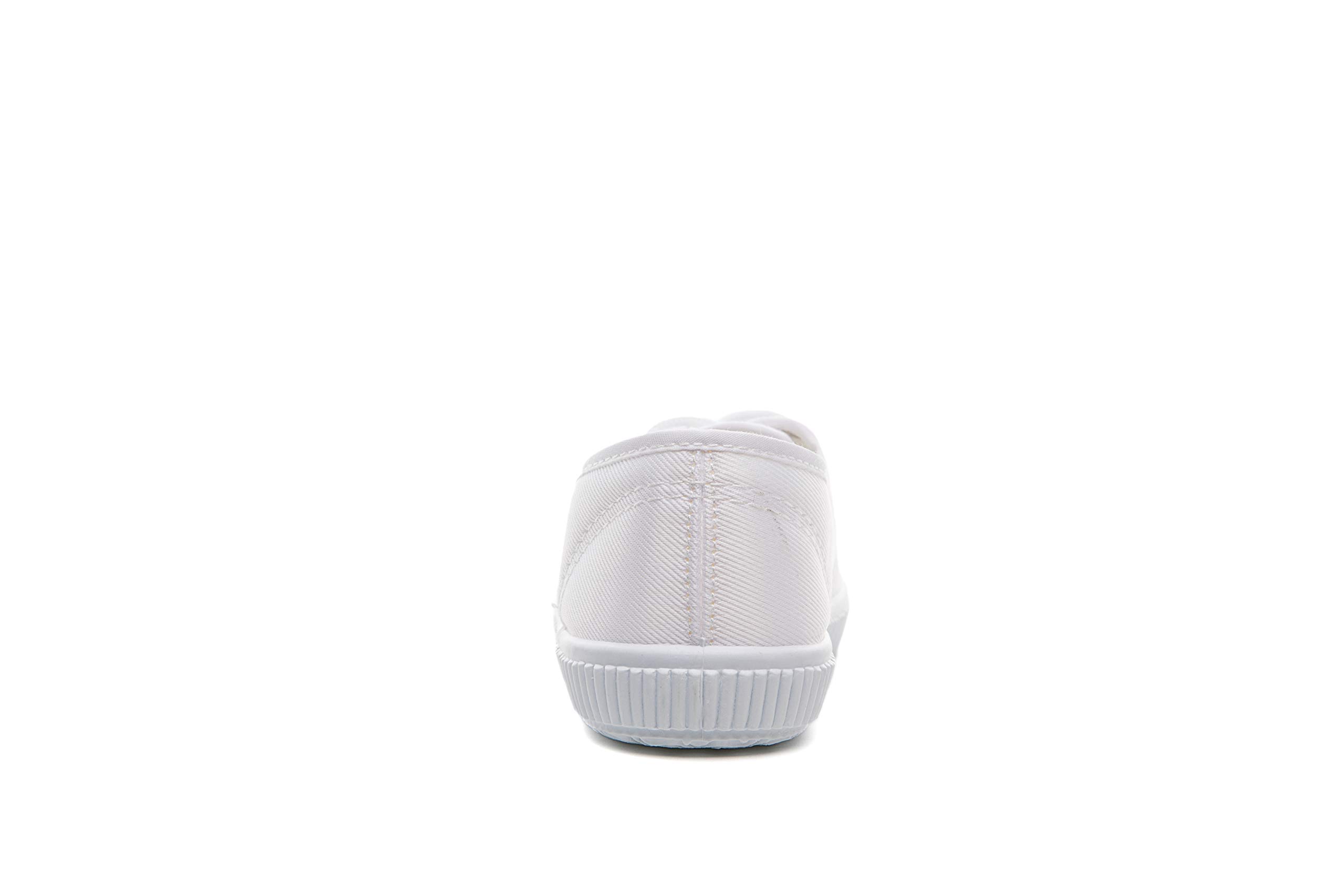 JGKDTX Boy's Girl's Lace up Sneakers Unisex White Canvas Shoes(Toddler/Little Kid) (2 M US Little Kid, White)