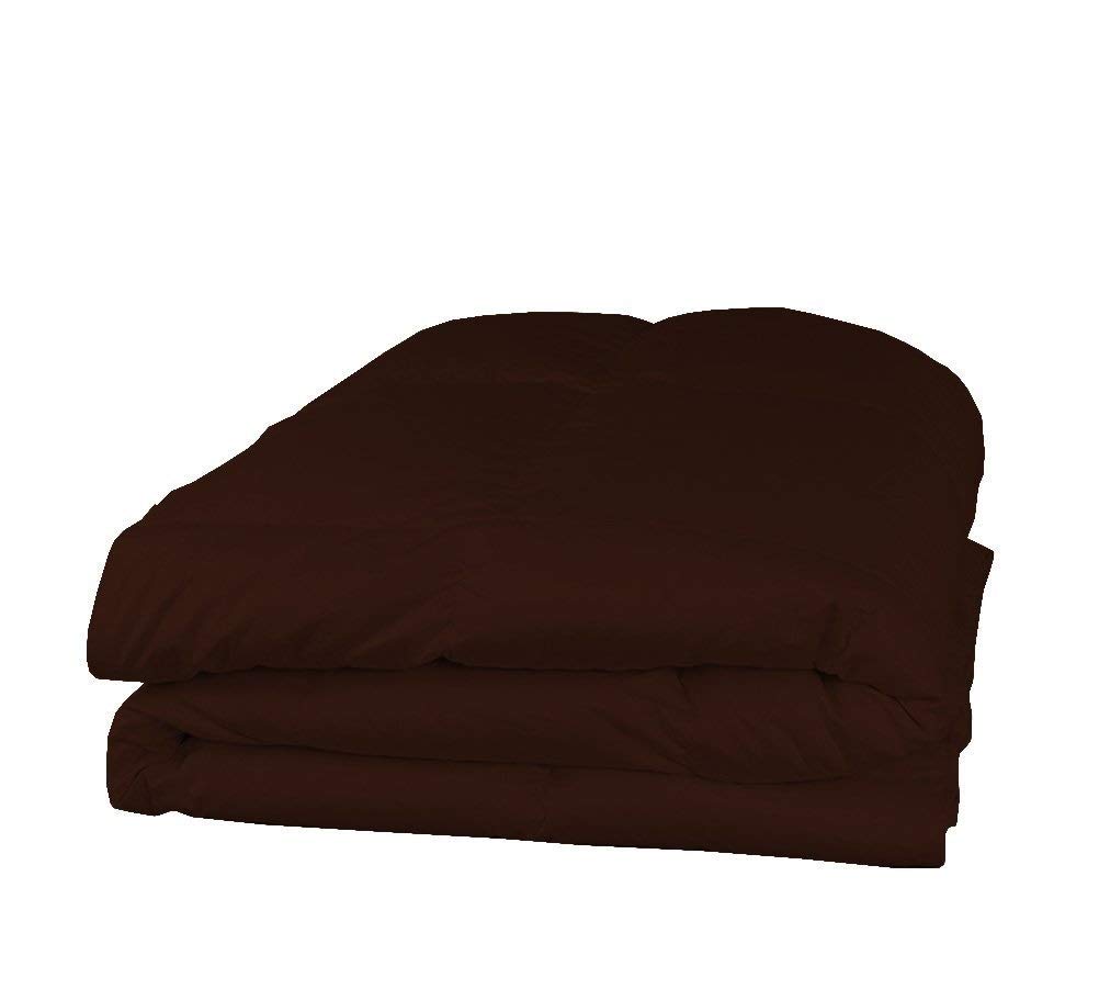 AHJ Beddings 600 Thread Count Twin-XL Size 5 Piece Comforter Set with 27 inch Deep Pocket Sheet Set and 500GSM Comforter, 100% Egyptian Cotton - Chocolate Solid