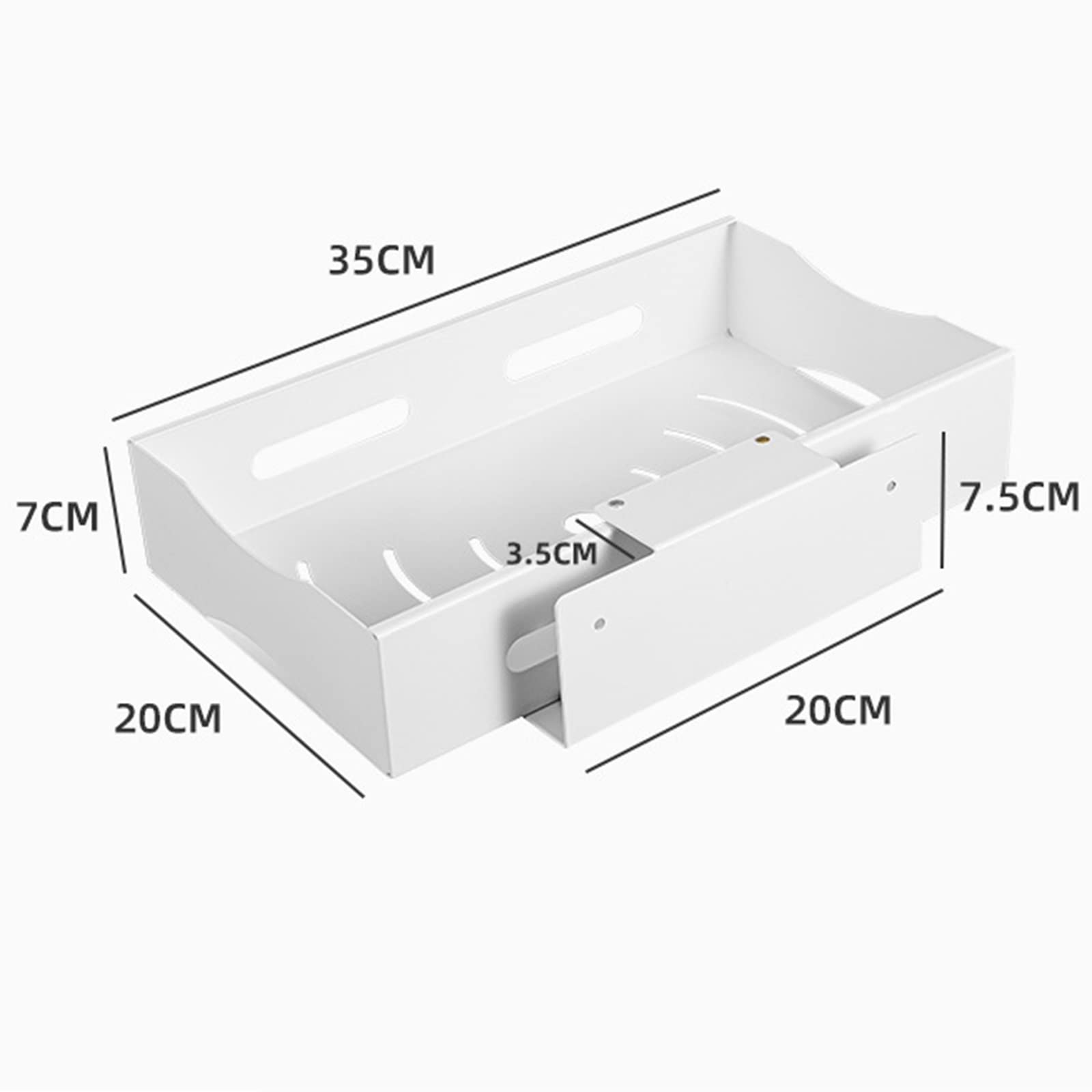 LEAYAN Under Sink Storage Cabinet Organizer Drawer, Storage Bathroom Cabinet Organizer Under Kitchen Sink Organizer for Easy Access Under Sink Rack Shelf, White 35x20x7.5cm