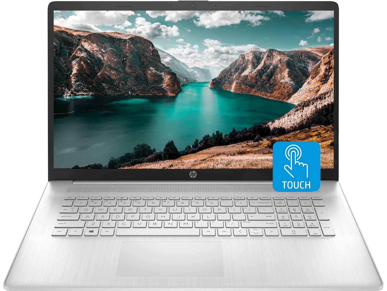 HP 17 Laptop, 17.3" HD+ Touchscreen, Intel Core i7-1255U Processor, 16GB RAM, 256GB SSD, Webcam, HDMI, Wi-Fi, Windows 11 Home, Silver