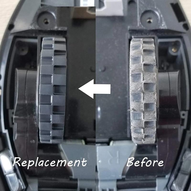 4 Pcs Drive Wheel Tires Compatible with IRobot Roomba S Series S9 (9150) S9+ S9 Plus (9550) Robot Vacuum Cleaner Accessories Replacement Parts (4 tire with tool)