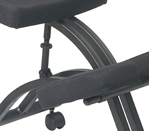 Office Star Ergonomically Designed Knee Chair with Casters, Memory Foam and Black Metal Base Black, 200 lbs (KCM1420)