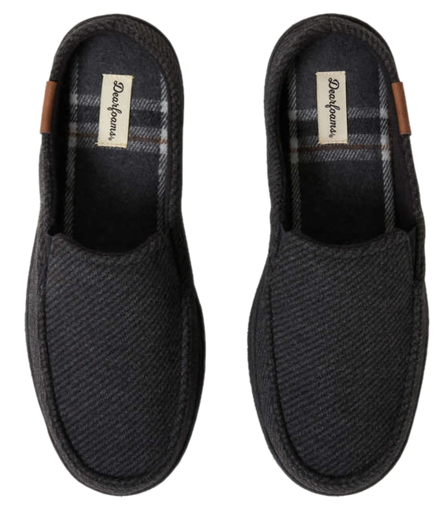 Dearfoams Men's Indoor/Outdoor Breathable Memory Foam Clog Slippers in Black 9-10 Medium