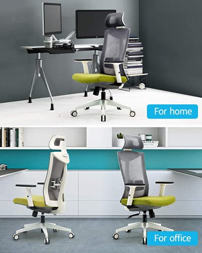 SIHOO Ergonomic Office Chair with Adjustable Lumbar Support and Armrests,Breathable Mesh Back and Padded Seat Desk Chair, Computer Chair for Work(Gray)