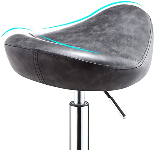 Rolling Swivel Stool Cosmetic Stool 360° Rotate Height Adjustable Salon Massage Spa Chair Hydraulic Rolling Faux Leather Saddle Stool for Massage Spa Salon Hair Beauty Manicure Tattoo Treatment Office