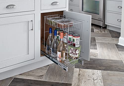 ClosetMaid 32105 Premium Wide 3-Tier Compact Kitchen Cabinet Pull-Out Basket, 8.75-Inch