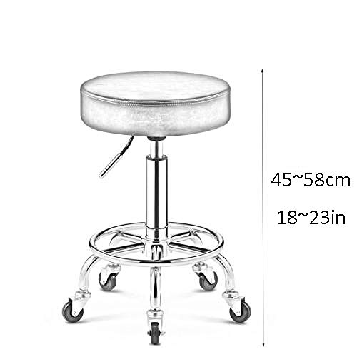 Master Massage Saddle Stool on Wheel,Saddle Chair Stool with Yellow PU Synthetic Leather Seat,Adjustable Height 45-58 cm,Supported weight 160 Kg,Saddle Rolling Swivel Stoolfor Beautician Hairdresser