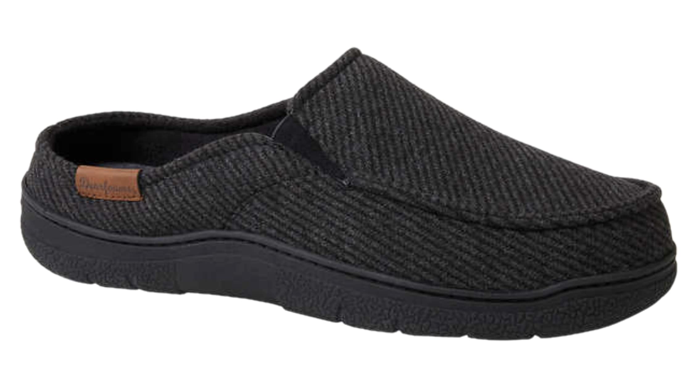 Dearfoams Men's Indoor/Outdoor Breathable Memory Foam Clog Slippers in Black 9-10 Medium