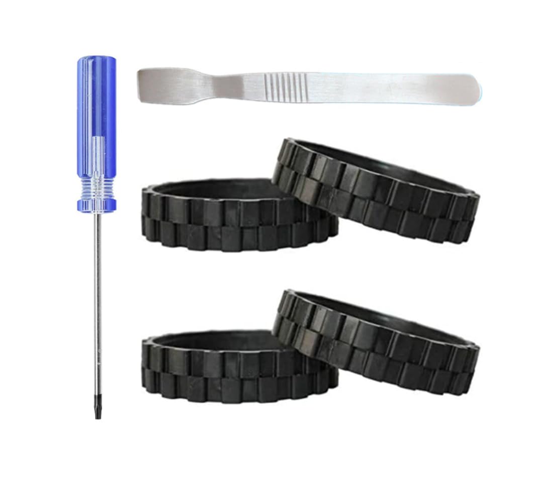 4 Pcs Drive Wheel Tires Compatible with IRobot Roomba S Series S9 (9150) S9+ S9 Plus (9550) Robot Vacuum Cleaner Accessories Replacement Parts (4 tire with tool)