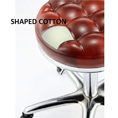 Master Massage Saddle Stool on Wheel,Saddle Chair Stool with Yellow PU Synthetic Leather Seat,Adjustable Height 45-58 cm,Supported weight 160 Kg,Saddle Rolling Swivel Stoolfor Beautician Hairdresser