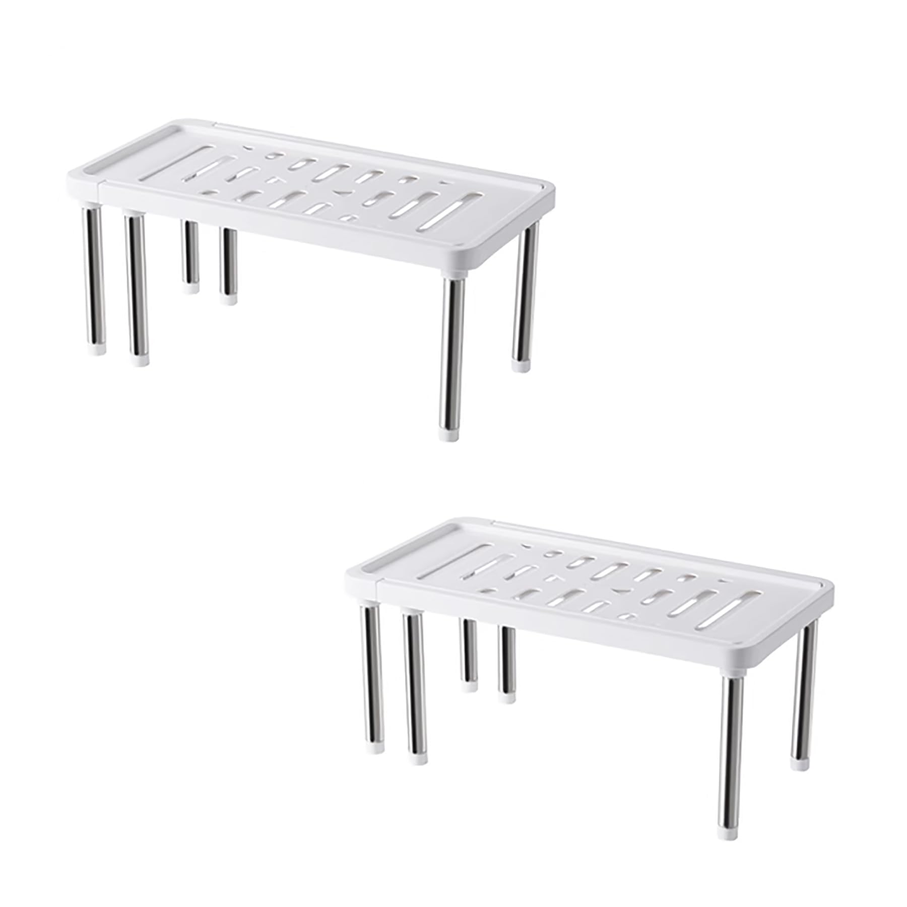 Atkits 2 Pack Under Sink Organizer Expandable Under Sink Organizer and Storage Multi-Use Under Kitchen Cabinet Storage Shelf Adjustable,White