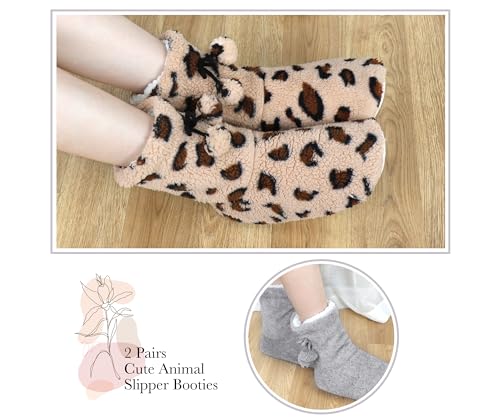 Panda Bros Slipper Socks For Women With Grippers, Fuzzy Womens Slipper Socks With Non Slip Bottoms, Cozy Warm House Slippers