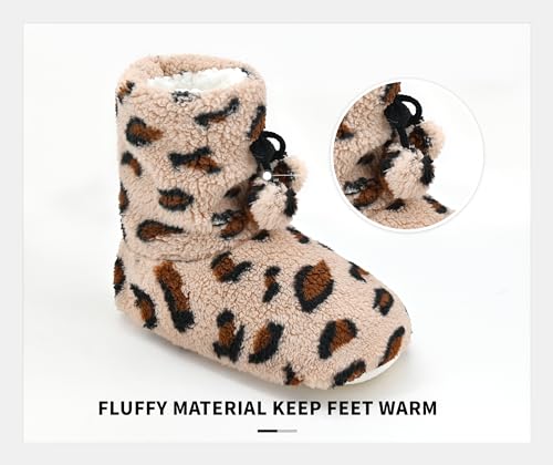 Panda Bros Slipper Socks For Women With Grippers, Fuzzy Womens Slipper Socks With Non Slip Bottoms, Cozy Warm House Slippers