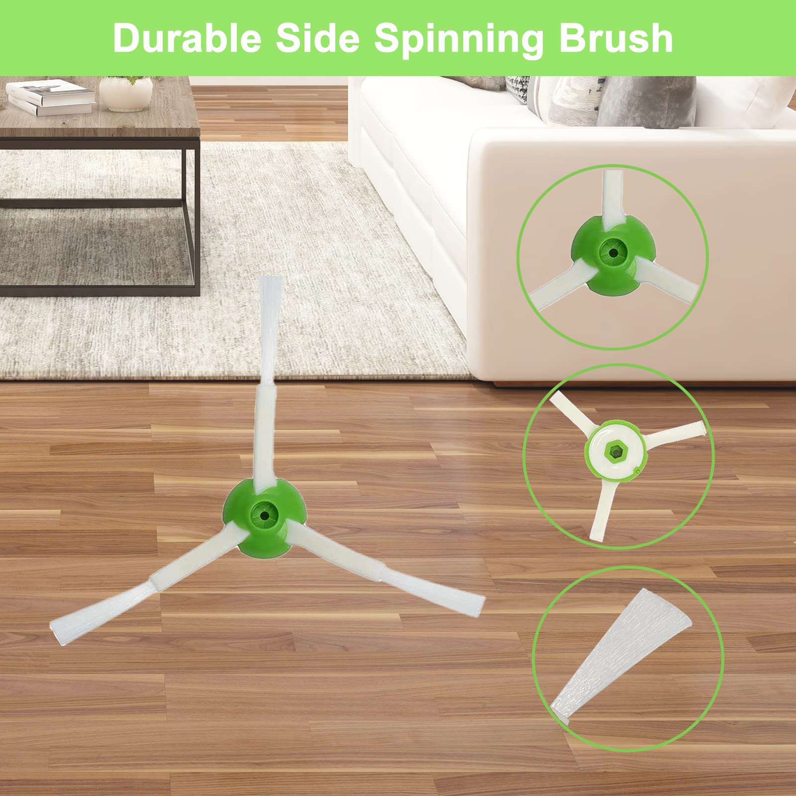 Replacement Parts accessories for irobot Roomba i1+ i7/i7+ i3+ i4+i6+ i8+ J7+/Plus E5 E6 E7,I & E & J Series Vacuum Cleaner,2 set Roller Brushes & 4 Side Brushes