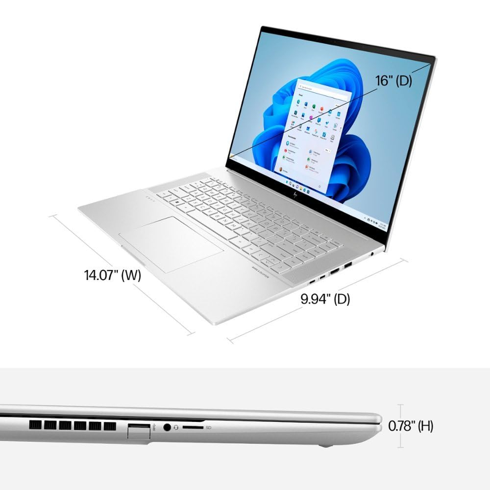 HP 2023 Envy 16" Touchscreen Gaming Laptop, GeForce RTX 4060, 13th Gen 14-Core Intel i9-13900H, 16:10 WQXGA (2560 x 1600) Display, 32GB DDR5 5200MHz RAM, 2TB SSD, Backlit KB, Thunderbolt 4, Win11 PRO