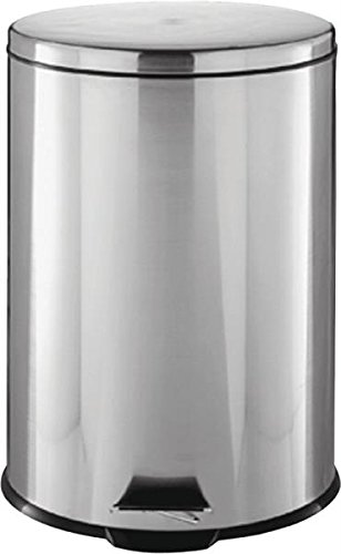 Rocky Mountain Goods Small Trash Can with Step Lid - 1.85 Gallon - Trash can for bathroom, bedroom, office - Heavy duty metal - Foot pedal opening - Removable inside pail with handle (Stainless Steel)