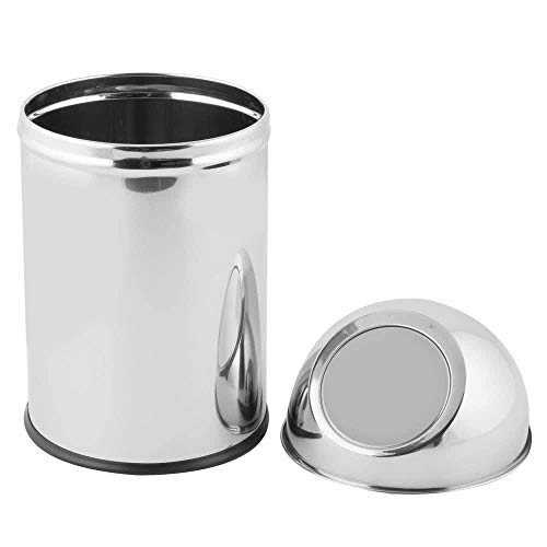 G.E.T. SSTB-11 Stainless Steel 6.75" Stainless Steel Table Top Trash Can with Mirror Finish, Stainless Steel Coffee Station Collection