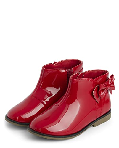 Gymboree, and Toddler Girls Faux Leather Booties,BIG RED,2