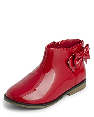 Gymboree, and Toddler Girls Faux Leather Booties,BIG RED,2
