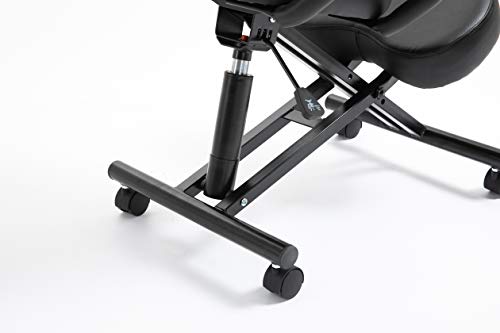 Beautiful Ergonomic Kneeling Chair with Thick Leather Cushions, Pneumatic Height Adjustment, Back Support, Side Handles, Back Pain Relief, Work from Home & Office, Black Stork [Updated August 2021]