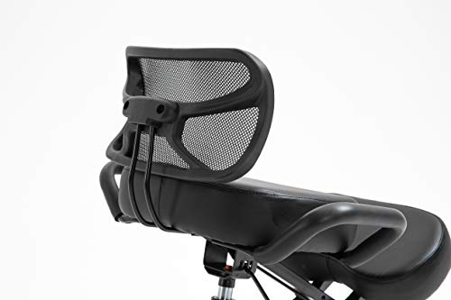 Beautiful Ergonomic Kneeling Chair with Thick Leather Cushions, Pneumatic Height Adjustment, Back Support, Side Handles, Back Pain Relief, Work from Home & Office, Black Stork [Updated August 2021]