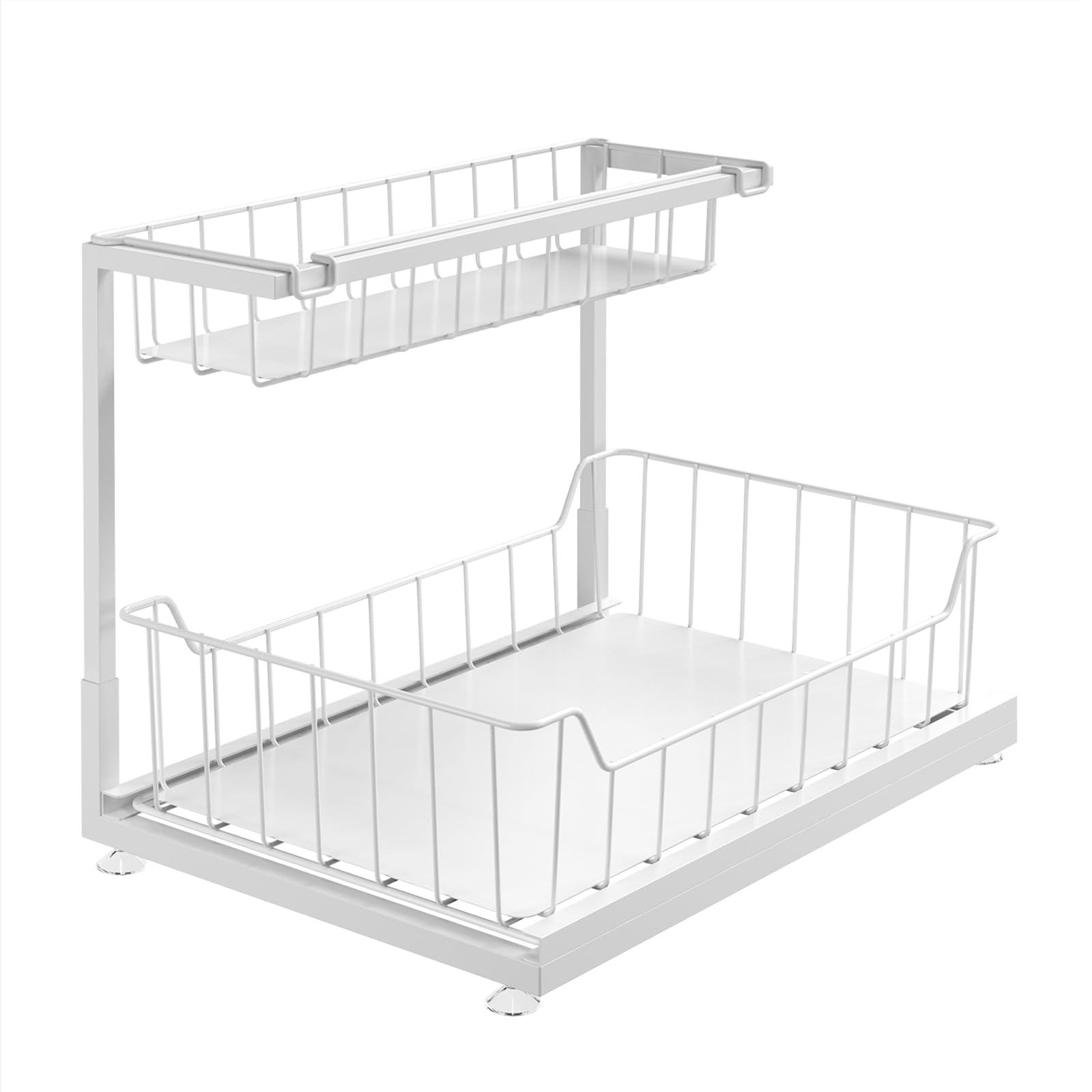 Suppino Under Kitchen Sink Organizer, Metal Sliding Under Cabinet Storage, 2 Tier Under Sink Storage for Kitchen, Bathroom