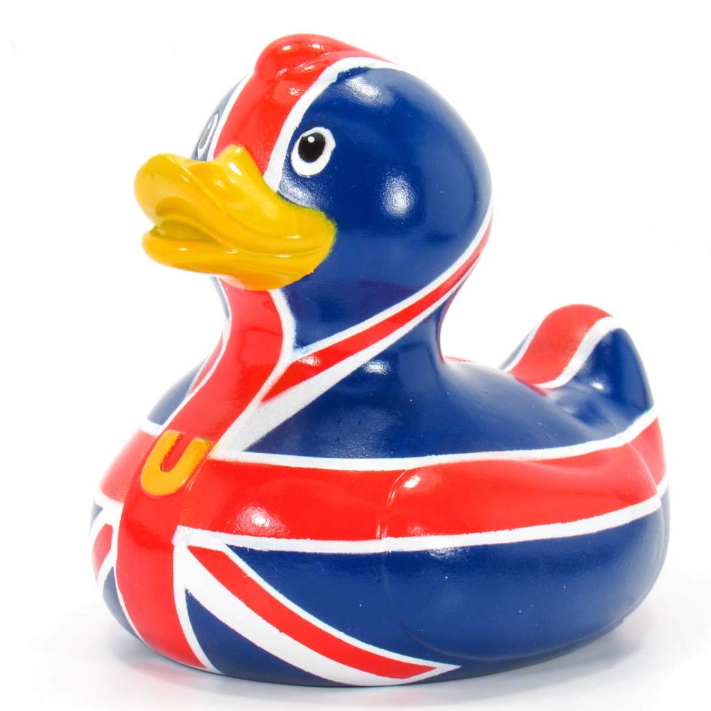 Brit Rubber Duck Bath Toy by Bud Duck | Elegant Gift Packaging - British and Proud! | Child Safe | Collectable