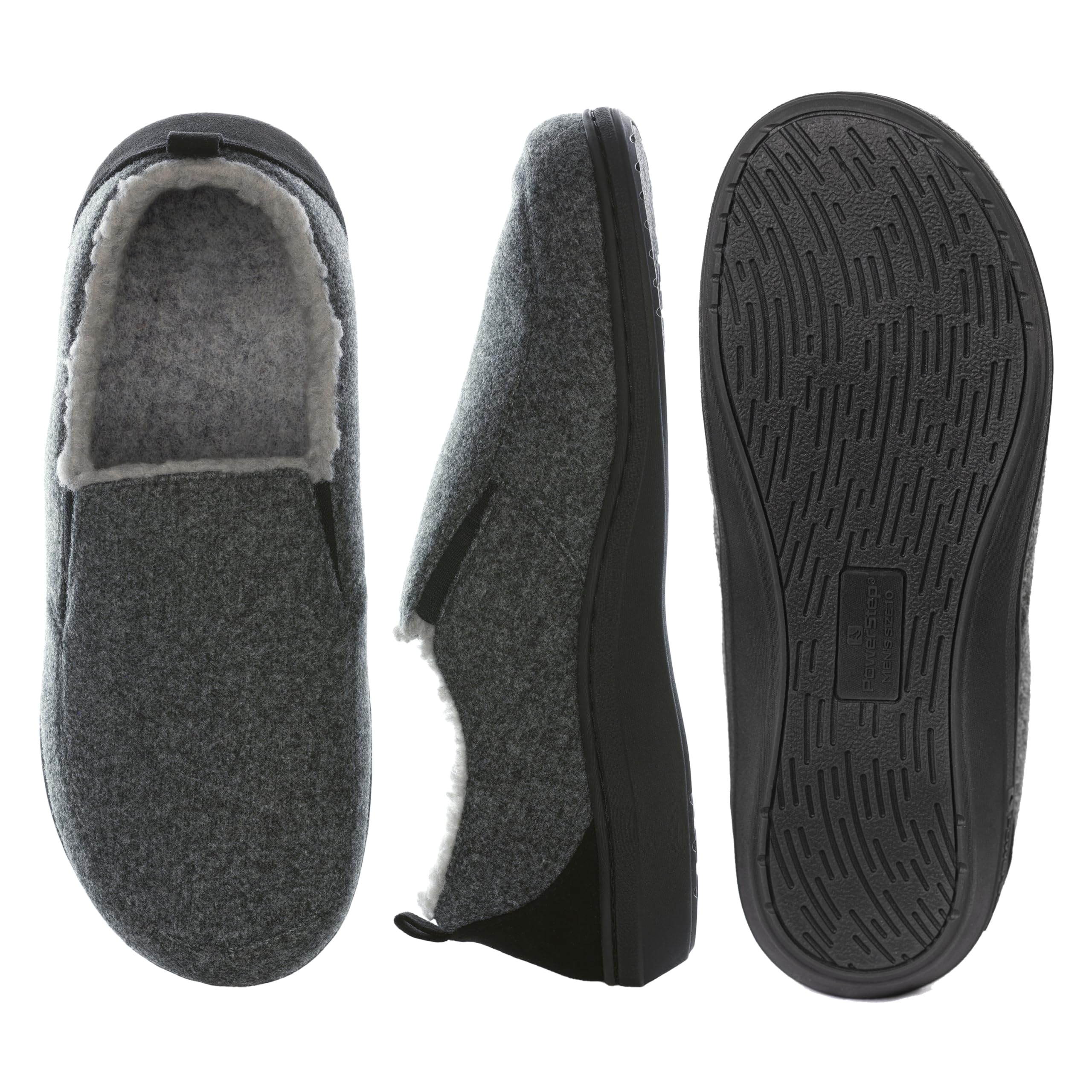 Powerstep Men's 2022 Archwear, House Shoes, Orthotic Slippers with Arch Support, Dark Gray, 11