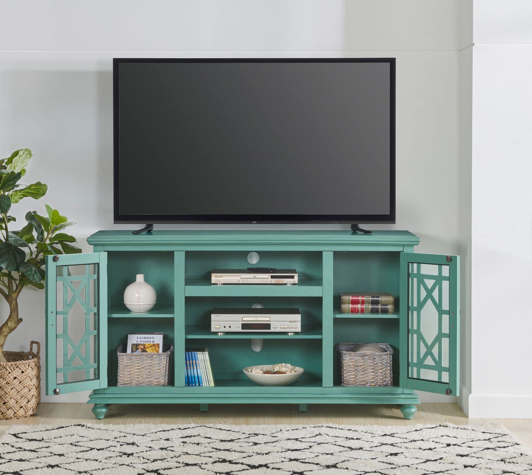 Martin Svensson Home Elegant Antique Teal 2 Door 63" TV Stand
