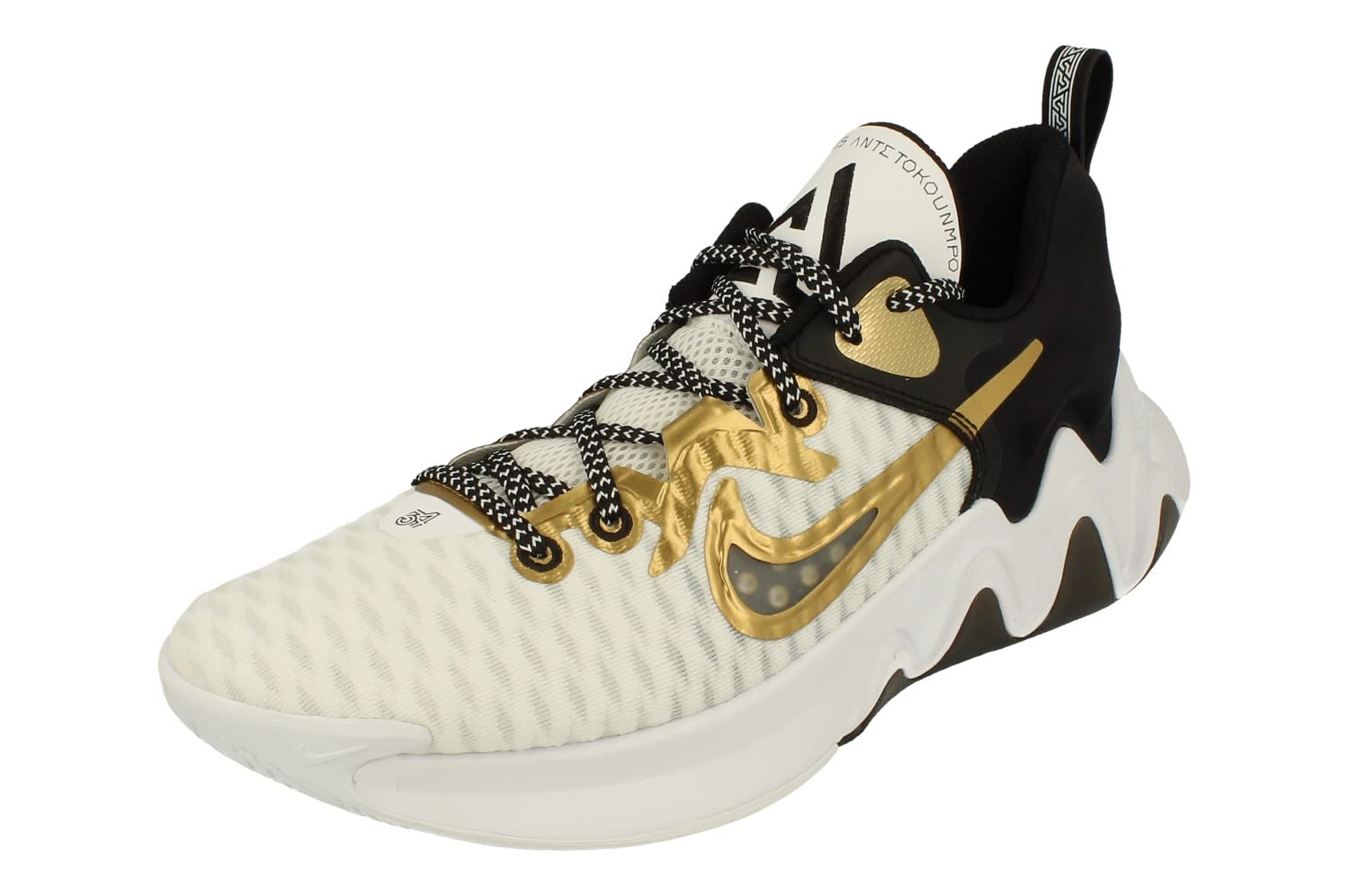 Nike Giannis Immortality Mens Basketball Trainers CZ4099 Sneakers Shoes (UK 7.5 US 8.5 EU 42, White Metallic Gold Black 100)