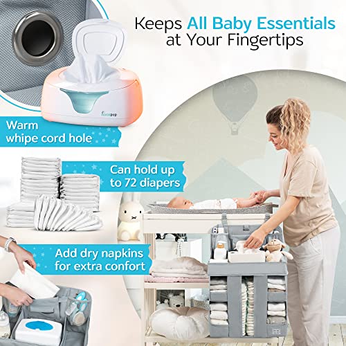 XL Hanging Diaper Caddy Organizer β Reinforced Diaper Stacker for Crib that Keeps Shape β Hanging Diaper Organizer for Changing Table, Playard, Wall & Door β Diaper Holder for Newborn Baby Girl & Boy