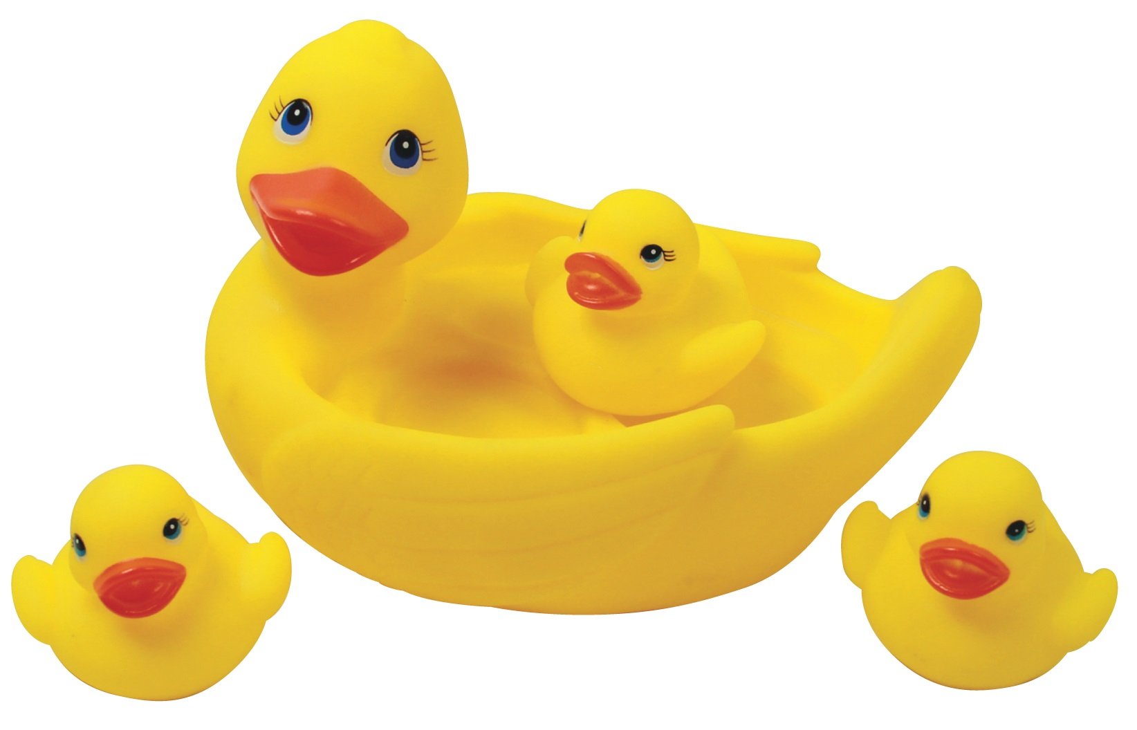 Playmaker Toys Rubber Duck Family Set of 4 Baby Bath Toys