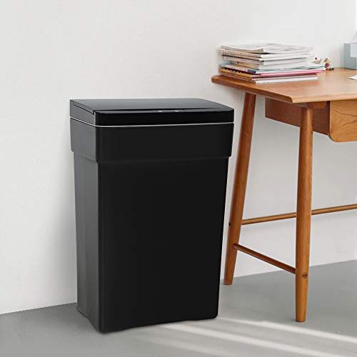 Kitchen Garbage Bin Kitchen Trash Can with Lid 13 Gallon Trash Can Stainless Steel Trash Can Bathroom Touch Free Trash Can Anti-Fingerprint Trash Can for Bathroom, Powder Room, Bedroom,Black